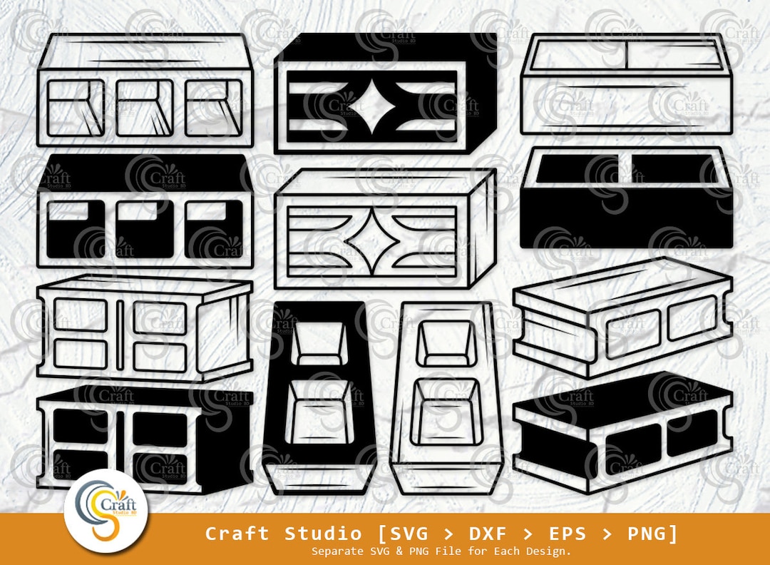 Cinder Block Silhouette Cinder Block Svg Building Blocks - Etsy