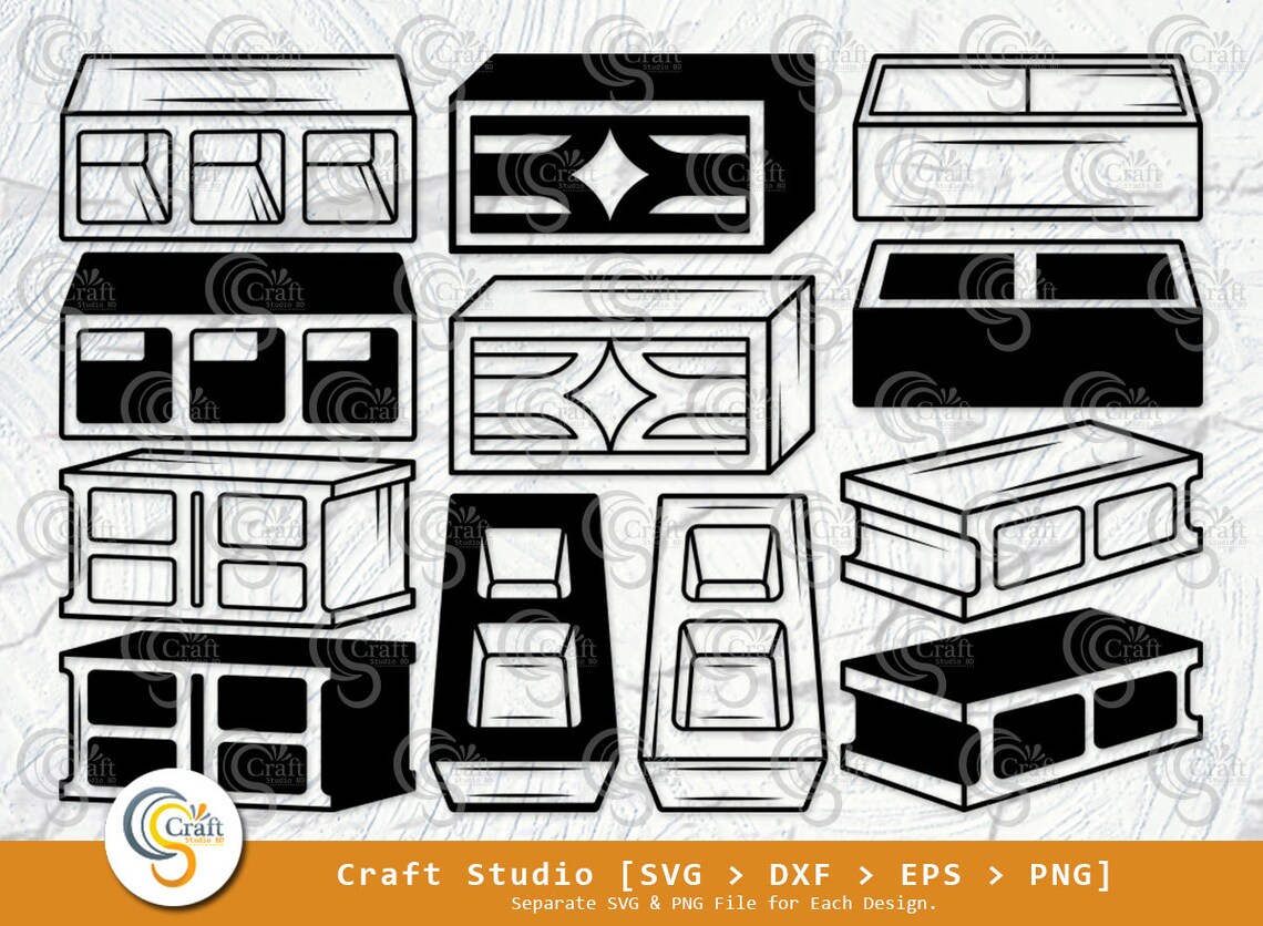 Cinder Block Silhouette Cinder Block Svg Building Blocks - Etsy