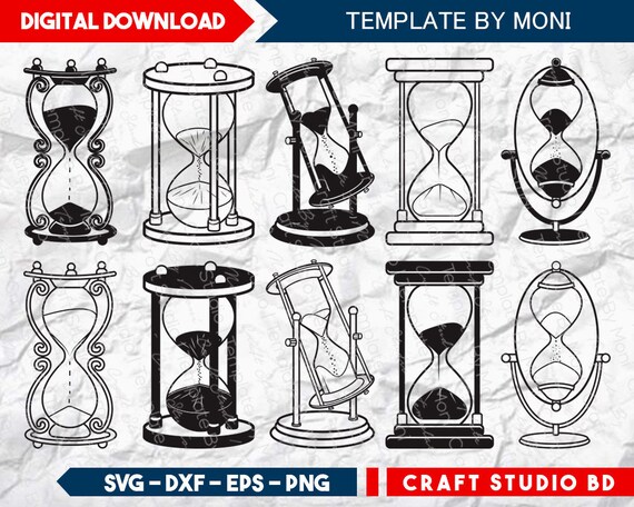 Hourglass Silhouette Hourglass Clock Svg Hourglass Time Svg | Etsy