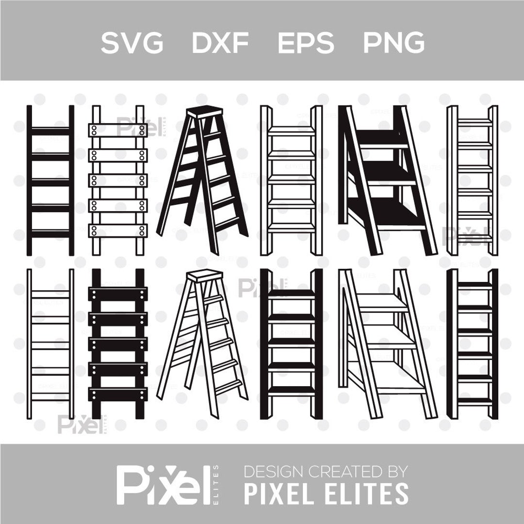 Ladder Silhouette, Ladder SVG, Step Ladder Svg, Ladder Icon Svg, Wooden ...