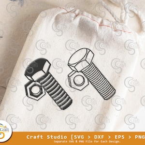 Bolt Screw Silhouette, Screw Svg, Hardware Tool Svg, Bolt Svg, Nut and ...
