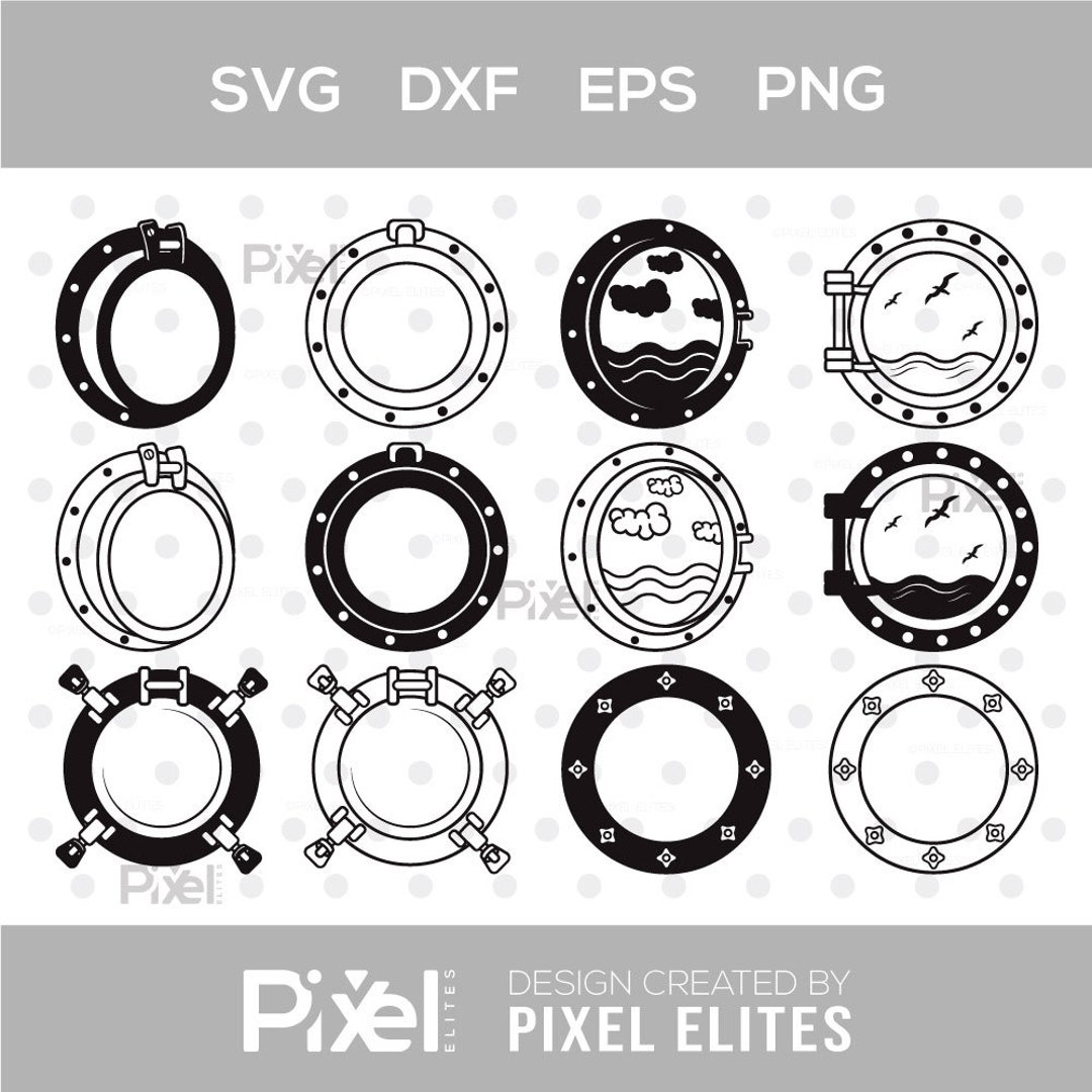 Porthole Silhouette, Porthole SVG, Ship Porthole Svg, Ship Window Svg ...