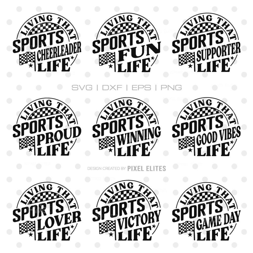 Living That Sports Spirit SVG Bundle | Fun & Victory Life Designs - Etsy