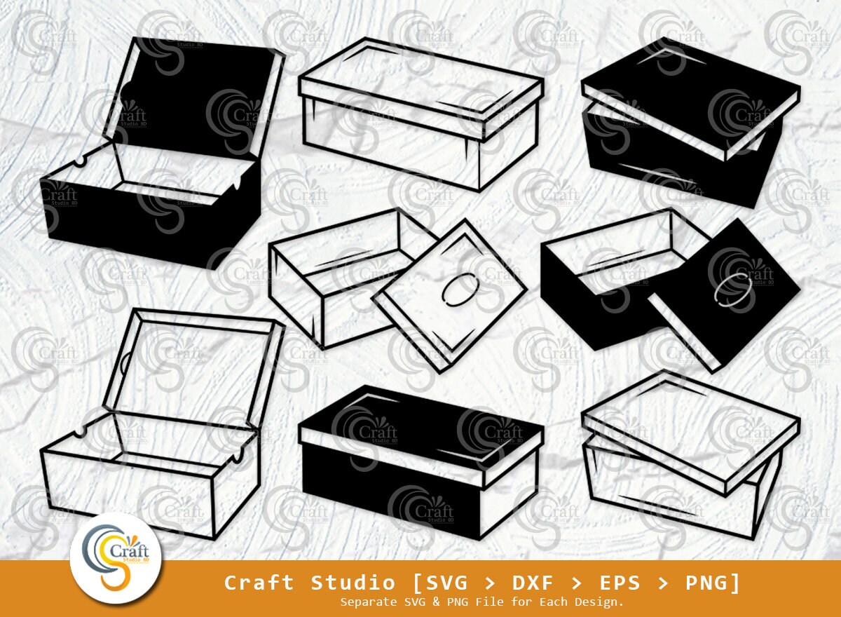 Shoe Box SVG Box Silhouette Sneaker Box Svg Rectangle Box - Etsy