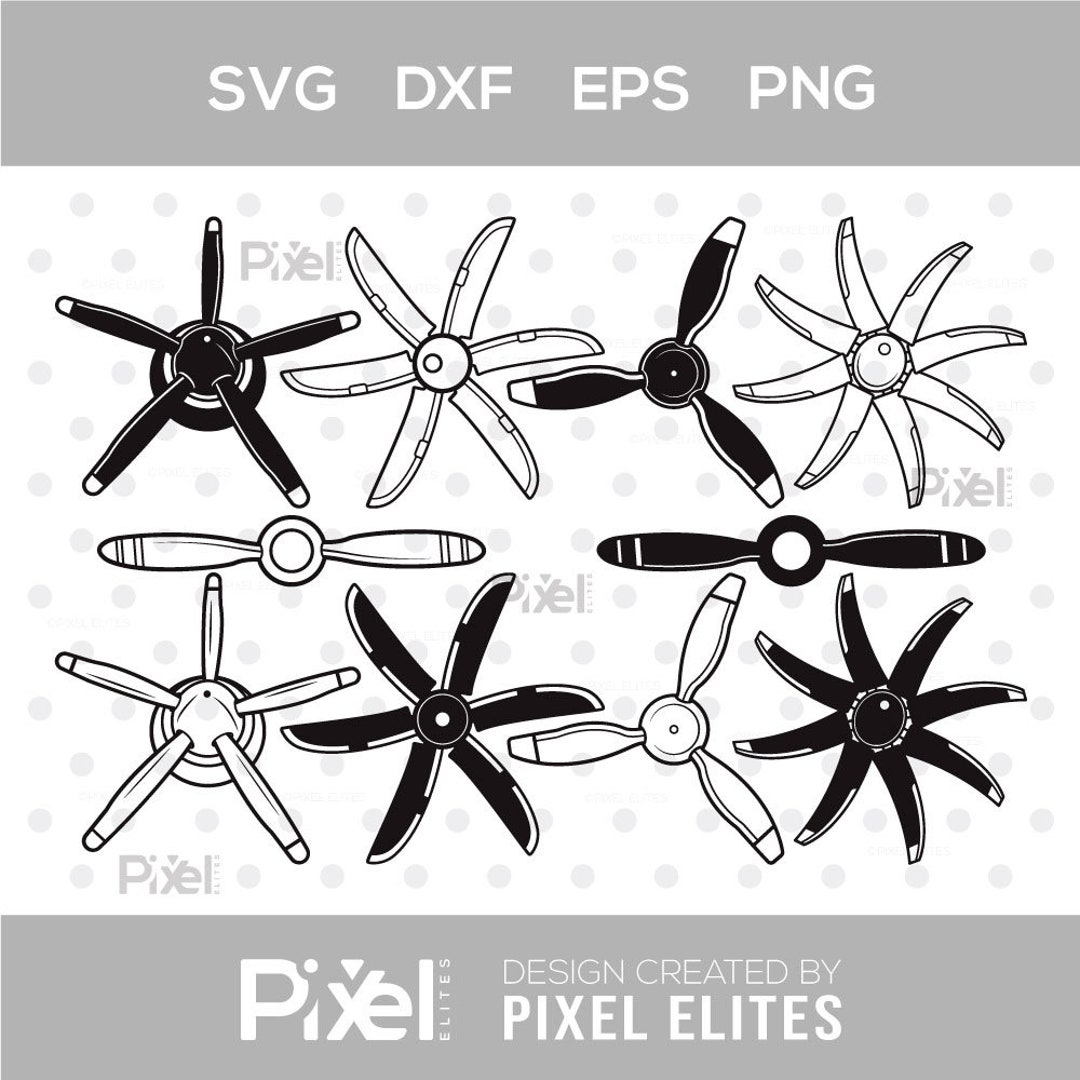 Aircraft Propeller Silhouette, Propeller Svg, Airplane Propeller Svg ...