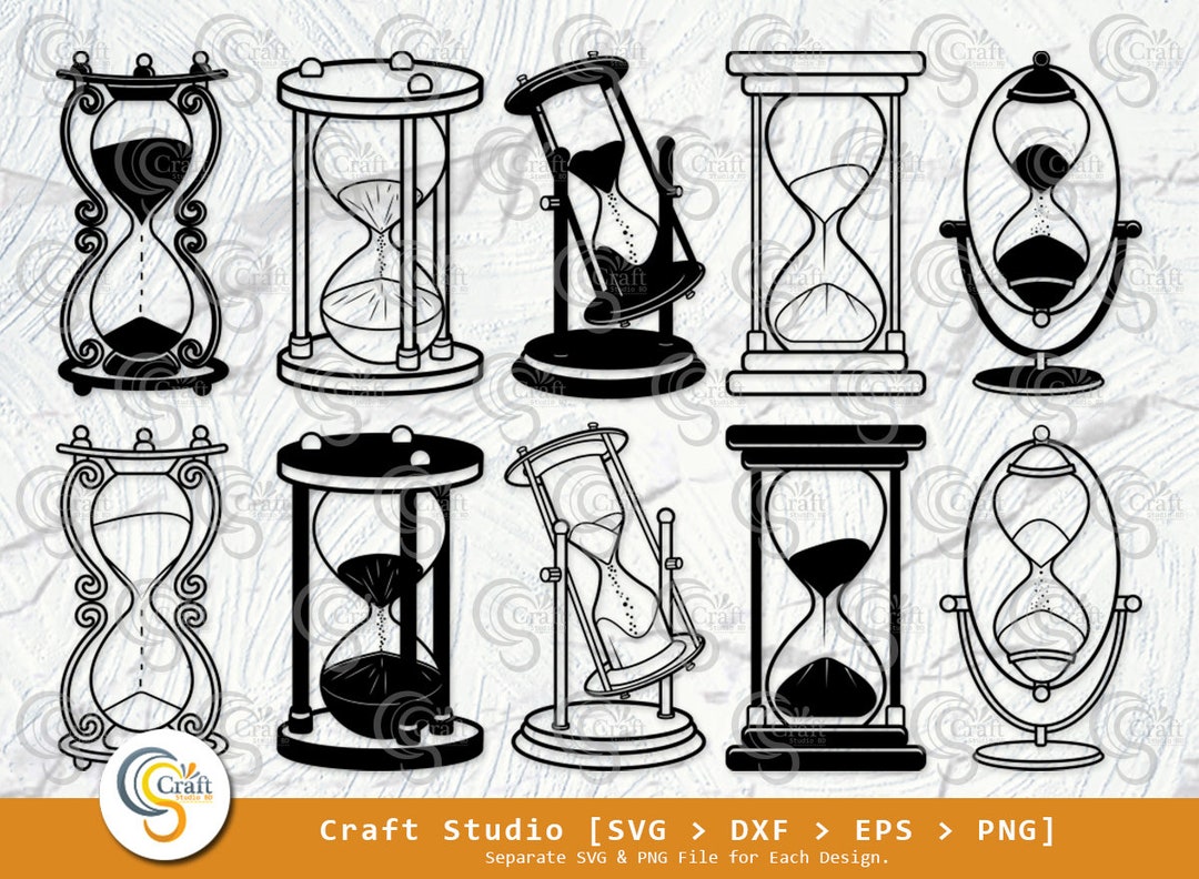 Hourglass Silhouette Hourglass Clock Svg Hourglass Time Svg - Etsy