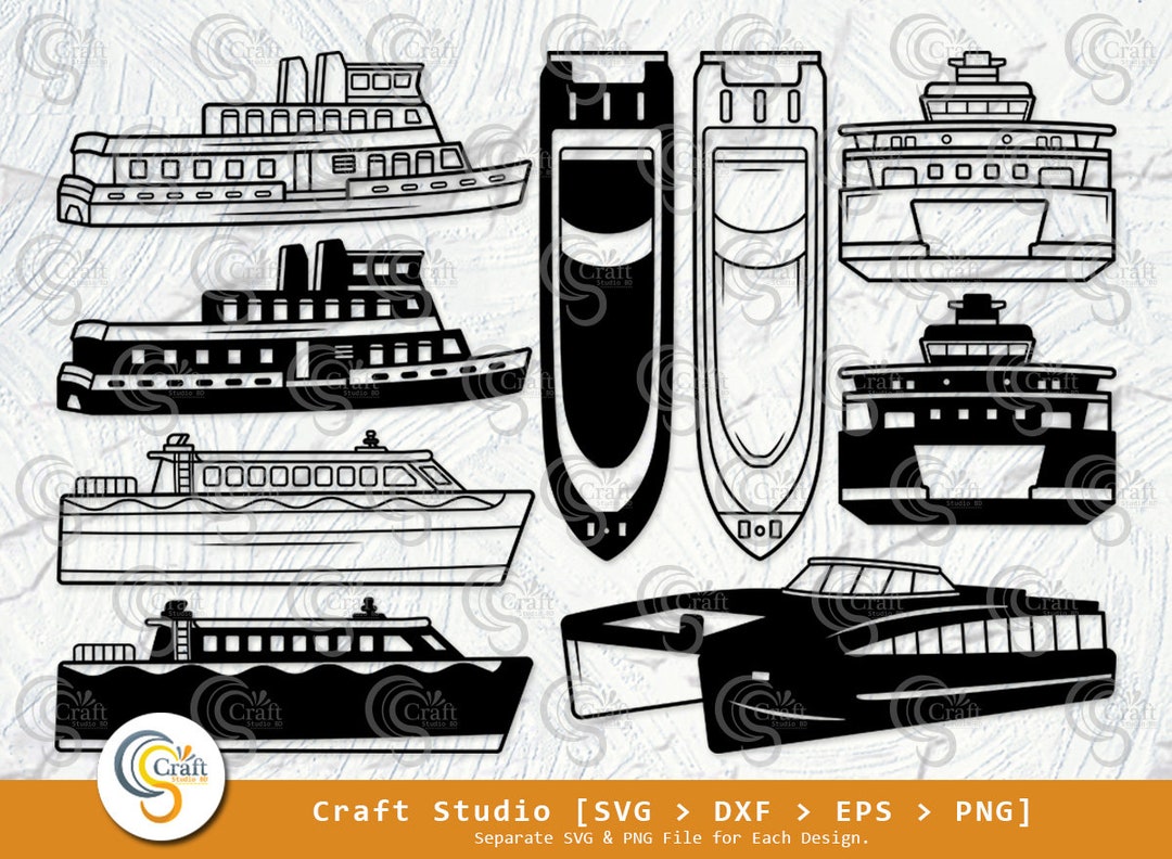 Ferry Svg Silhouette Outline Cricut Cut Files Png Bundle - Etsy UK