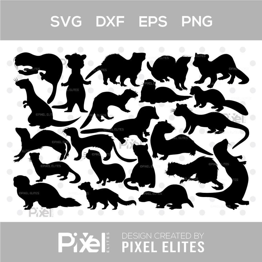 Ferret SVG Silhouette Bundle | Ferret & Weasel SVG Cut Files | Pet ...