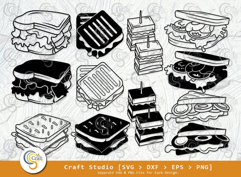 Sandwich SVG Sandwich Silhouette Food Svg Snacks Items Svg - Etsy