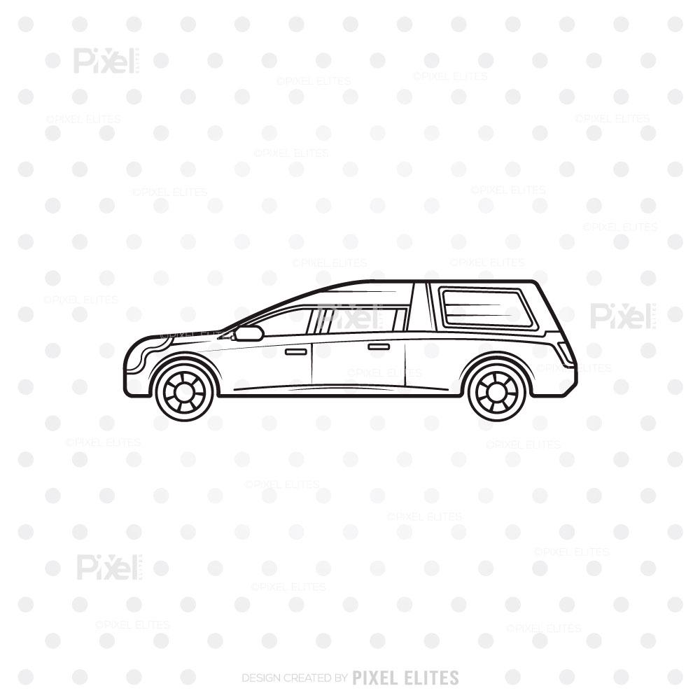 Haunted Hearse SVG Bundle, Spooky Car Silhouette Cut File (dxf Eps Png ...