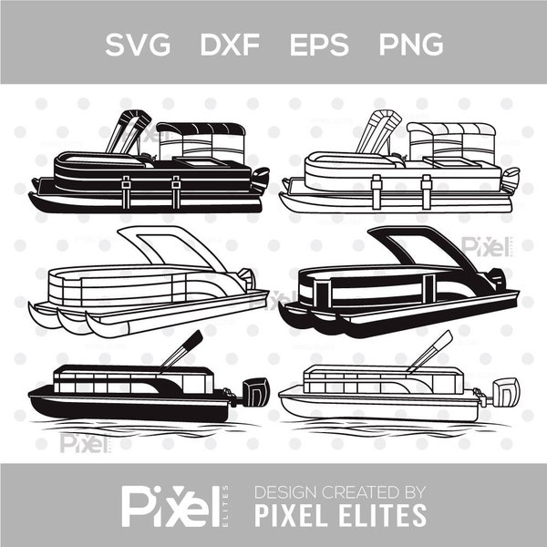Pontoon Boat Svg - Etsy