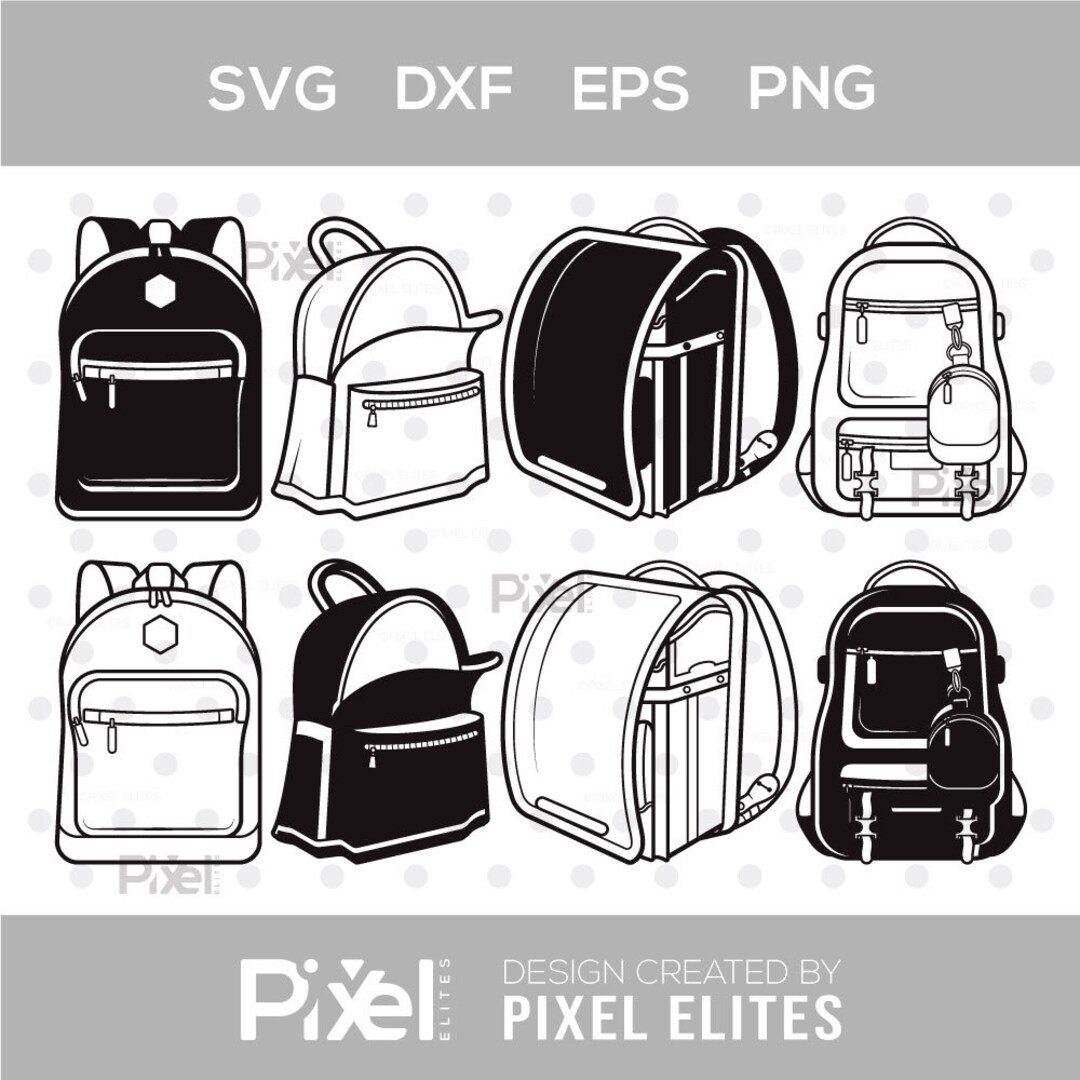 School Backpack Silhouette, School Svg, Bookbag Svg, Knapsack Svg ...