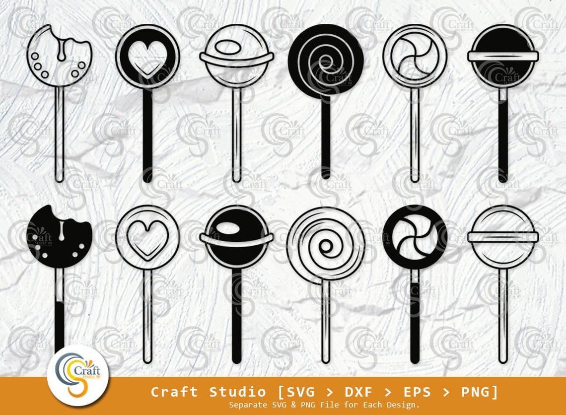 Lollipop Silhouette Candy Svg Candies Svg Chocolate Svg - Etsy