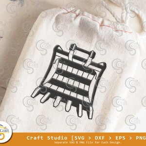 Excavator Bucket SVG, Excavator Bucket Silhouette, Rock Tine Bucket Svg ...