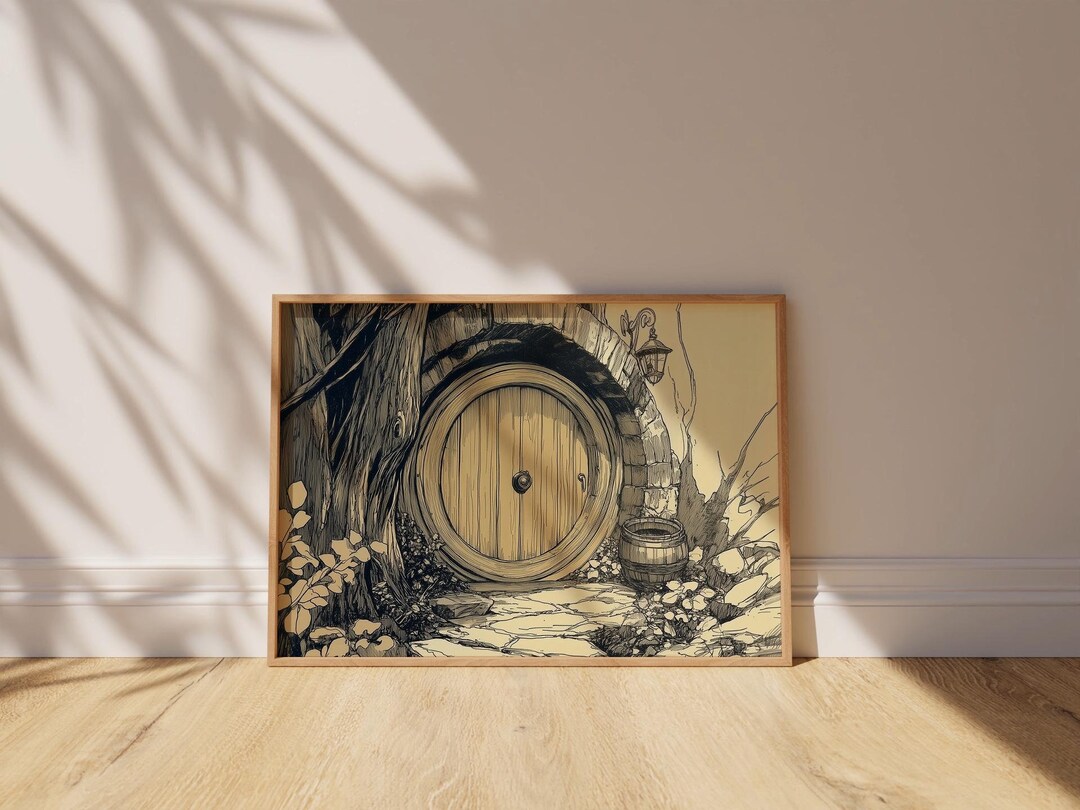 Fairy Hobbit Door Digital Art Print - Whimsical Garden Decor - Instant ...