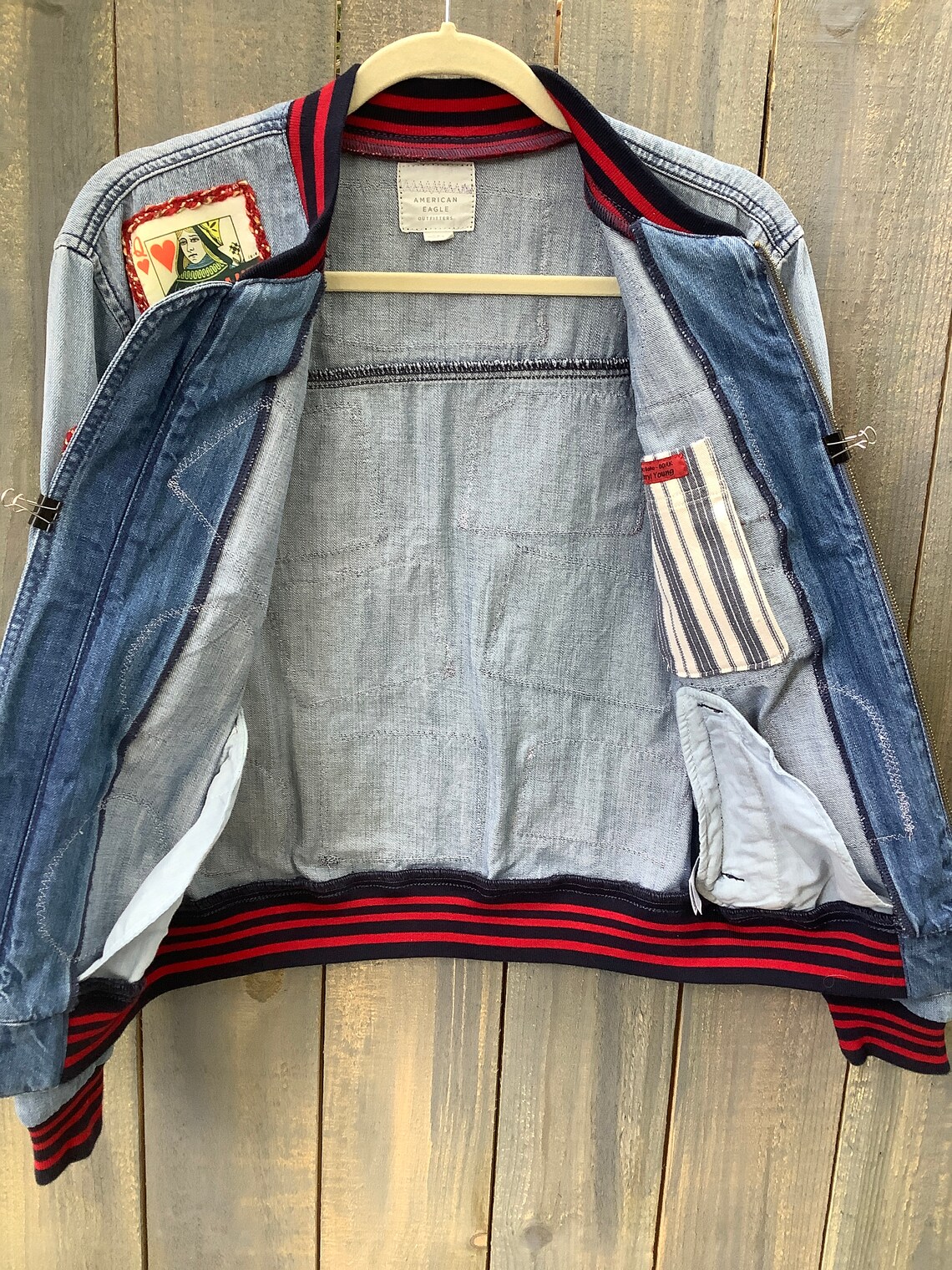 Embellished Denim Bomber Jean Jacket Bomber Jean Jacket - Etsy