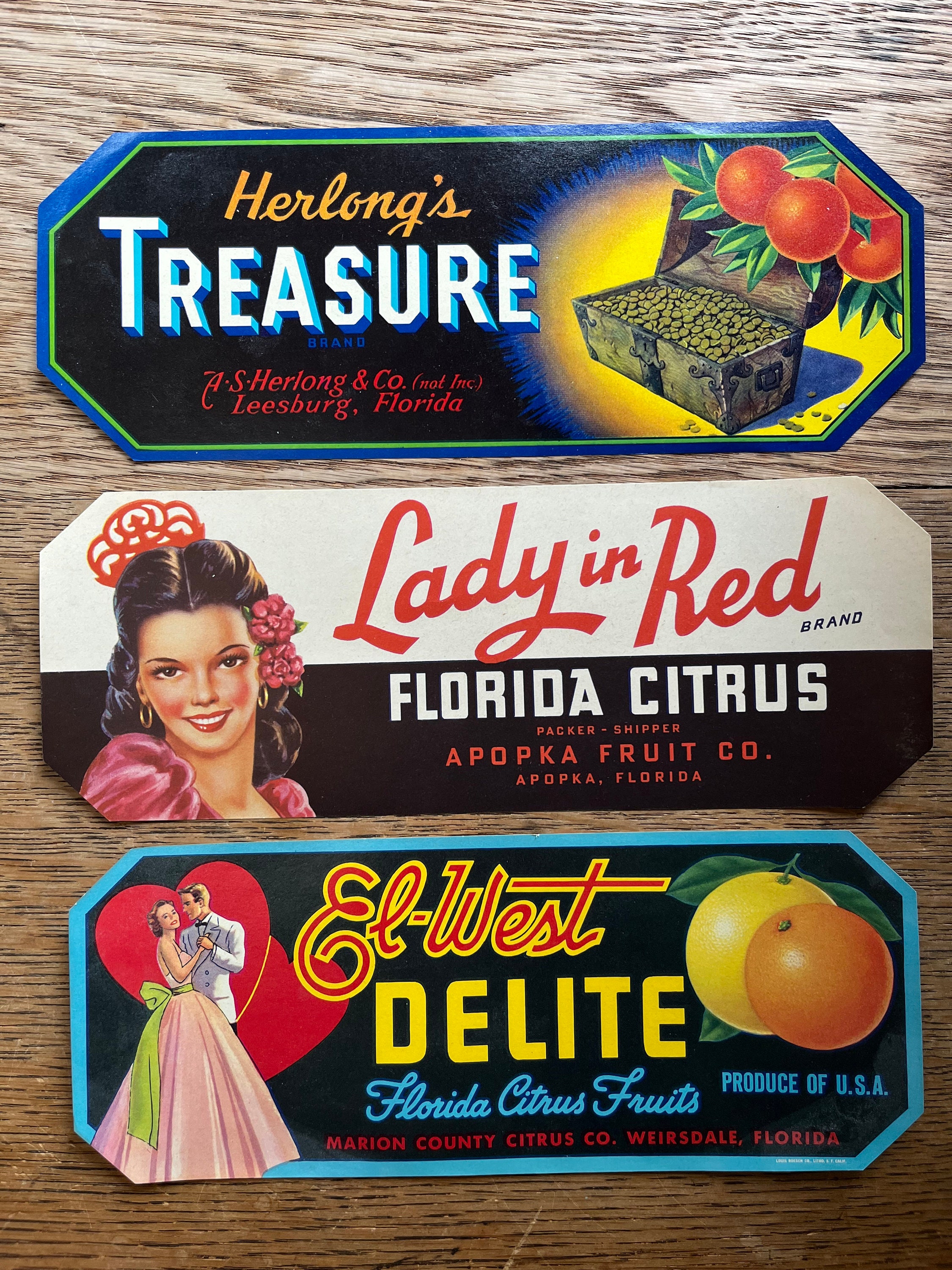 Lot of 9 Vintage Crate Labels, Produce Advertising, Box Labels ...