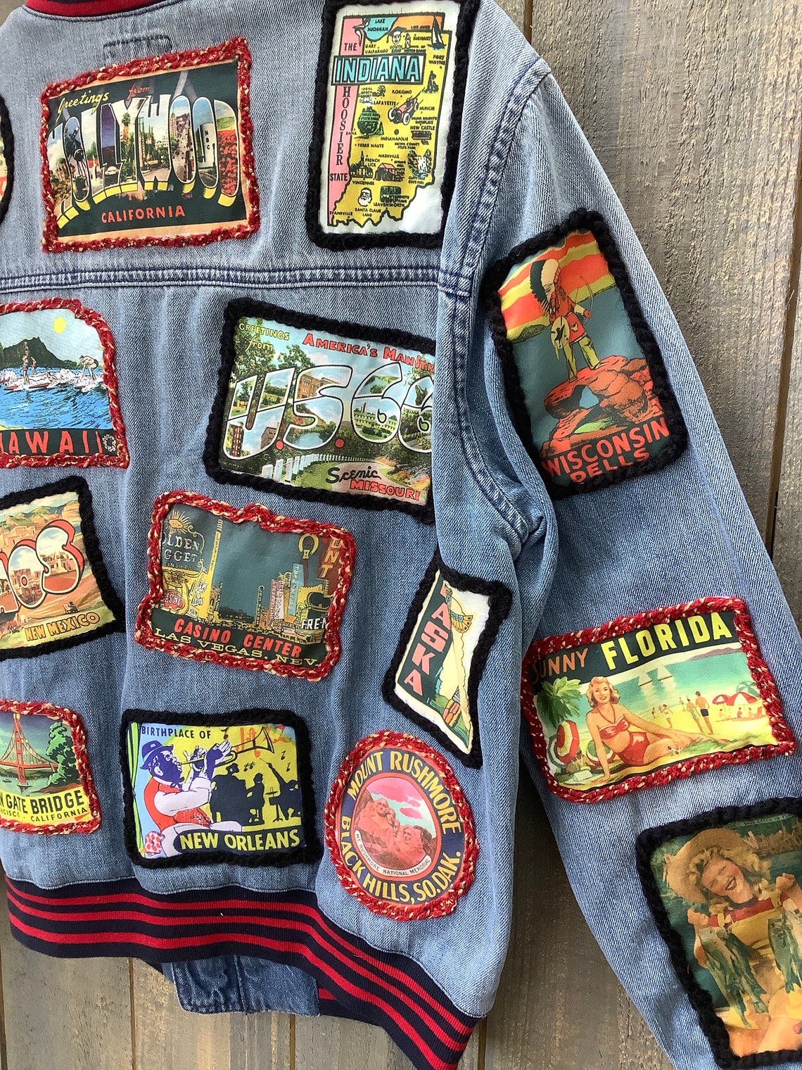 Embellished Denim Bomber Jean Jacket Bomber Jean Jacket - Etsy