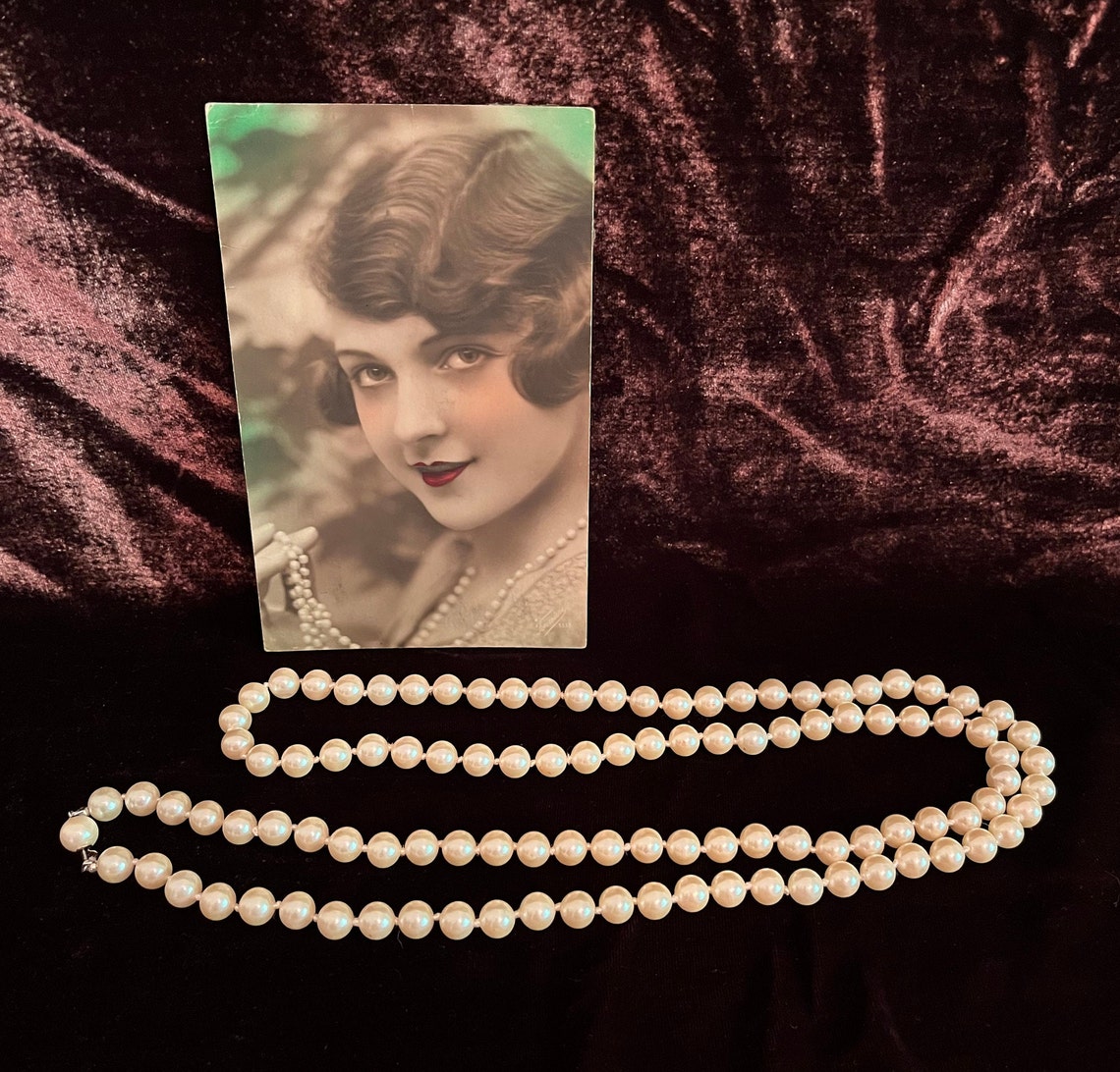 String of Beautiful Pearls, Knotted, 36" for Single Rope or Double ...