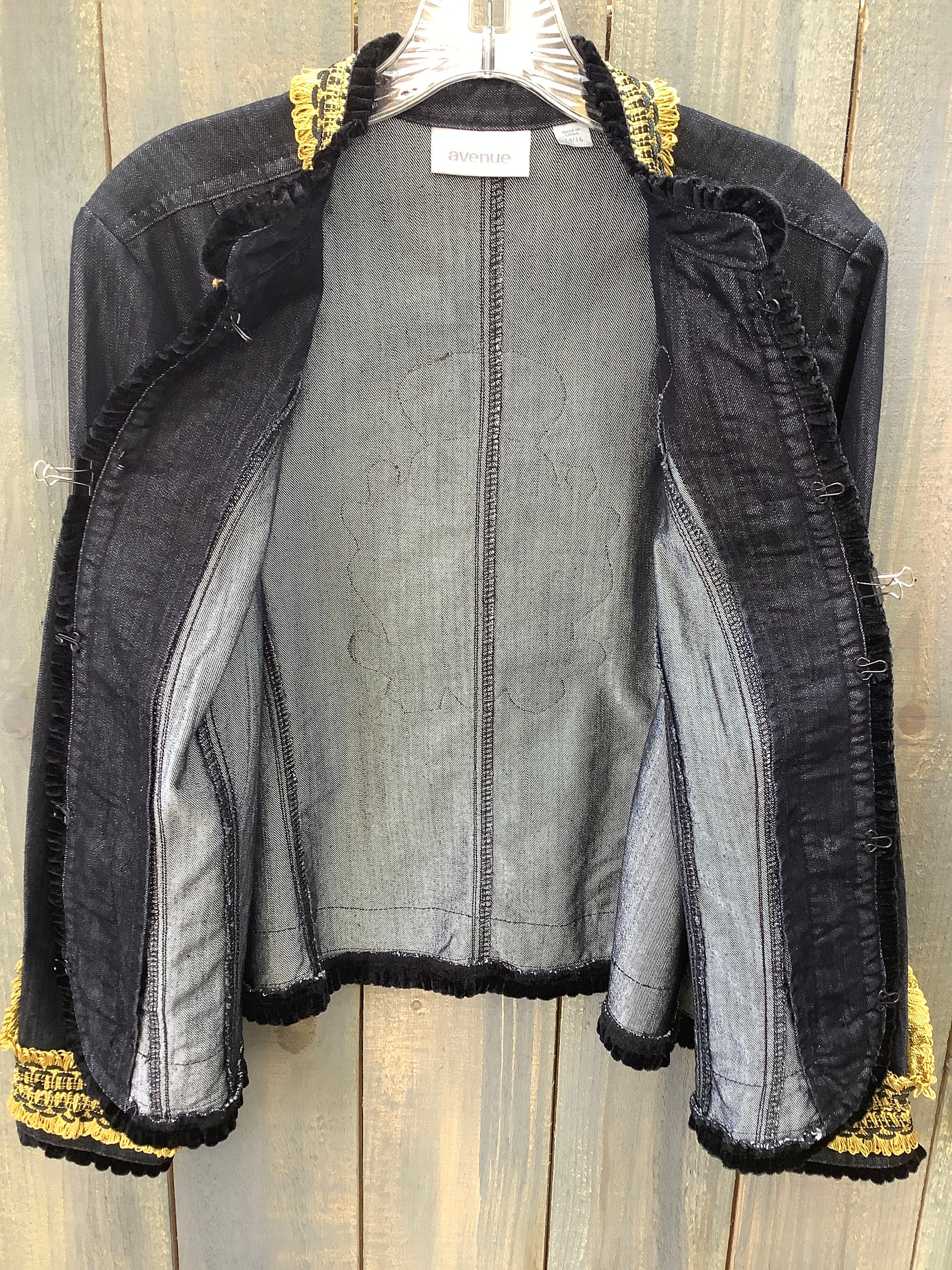 Embellished Black Denim Jean Jacket Queen Bee Jean Jacket - Etsy