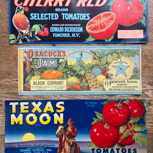 Lot of 9 Vintage Crate Labels, Produce Advertising, Box Labels ...