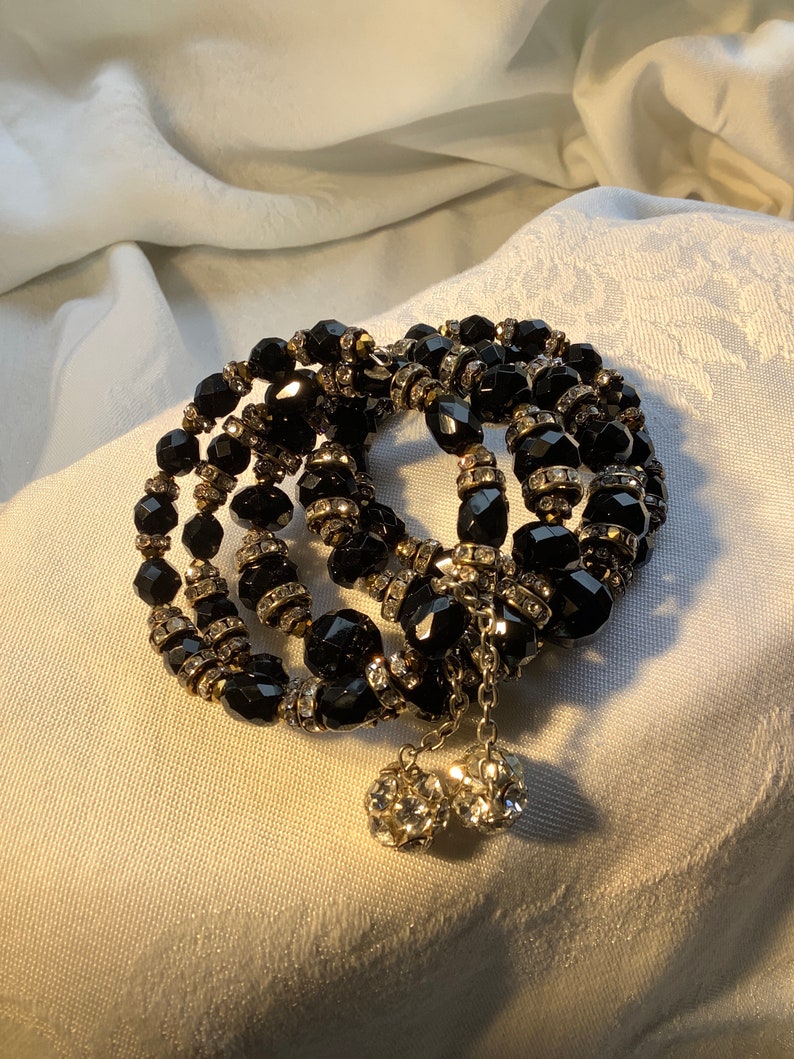 Bohemian Gypsy Wrap Bangles Bracelet Black Glass - Etsy