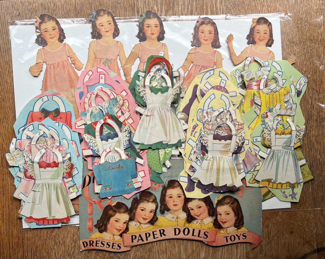 Dionne Quints Paper Doll Set 1940, Emilie, Cecile, Annette, Yvonne ...