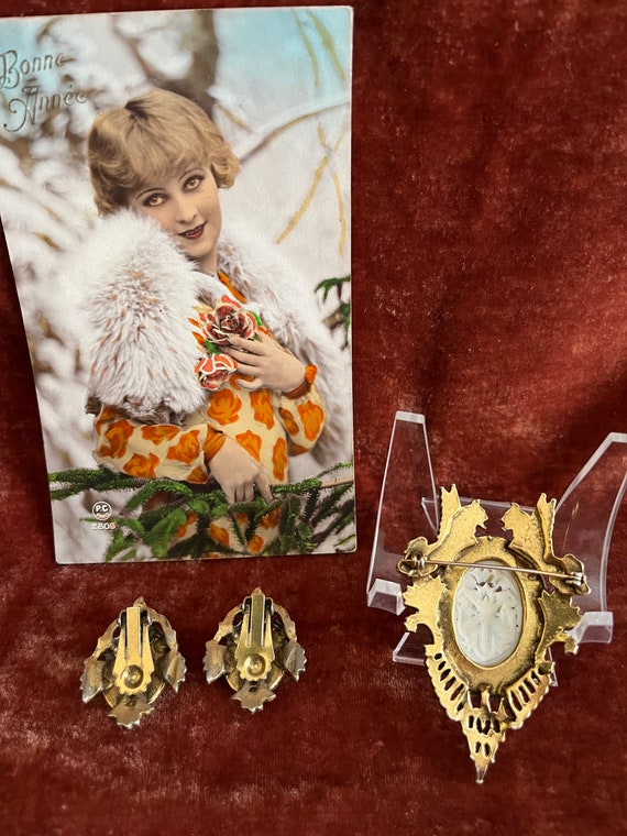 Coat of Arms Heraldic Set, Brooch and clip on Earring… - Gem