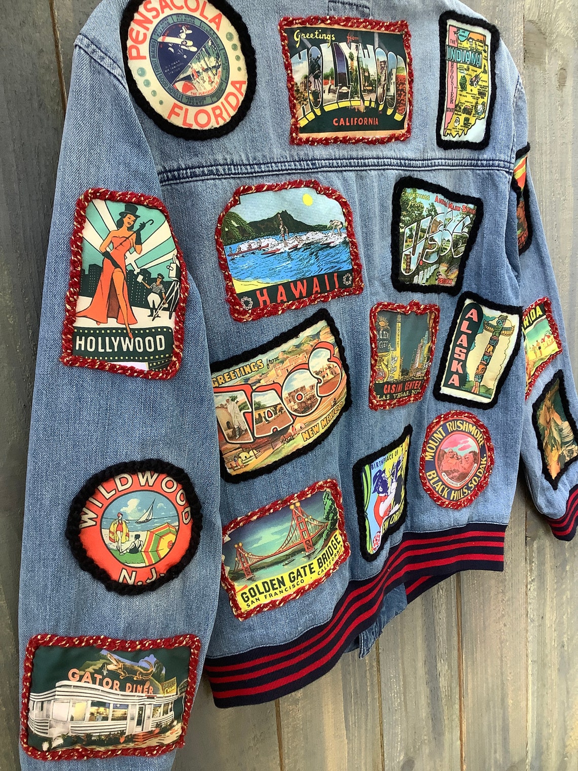 Embellished Denim Bomber Jean Jacket Bomber Jean Jacket - Etsy