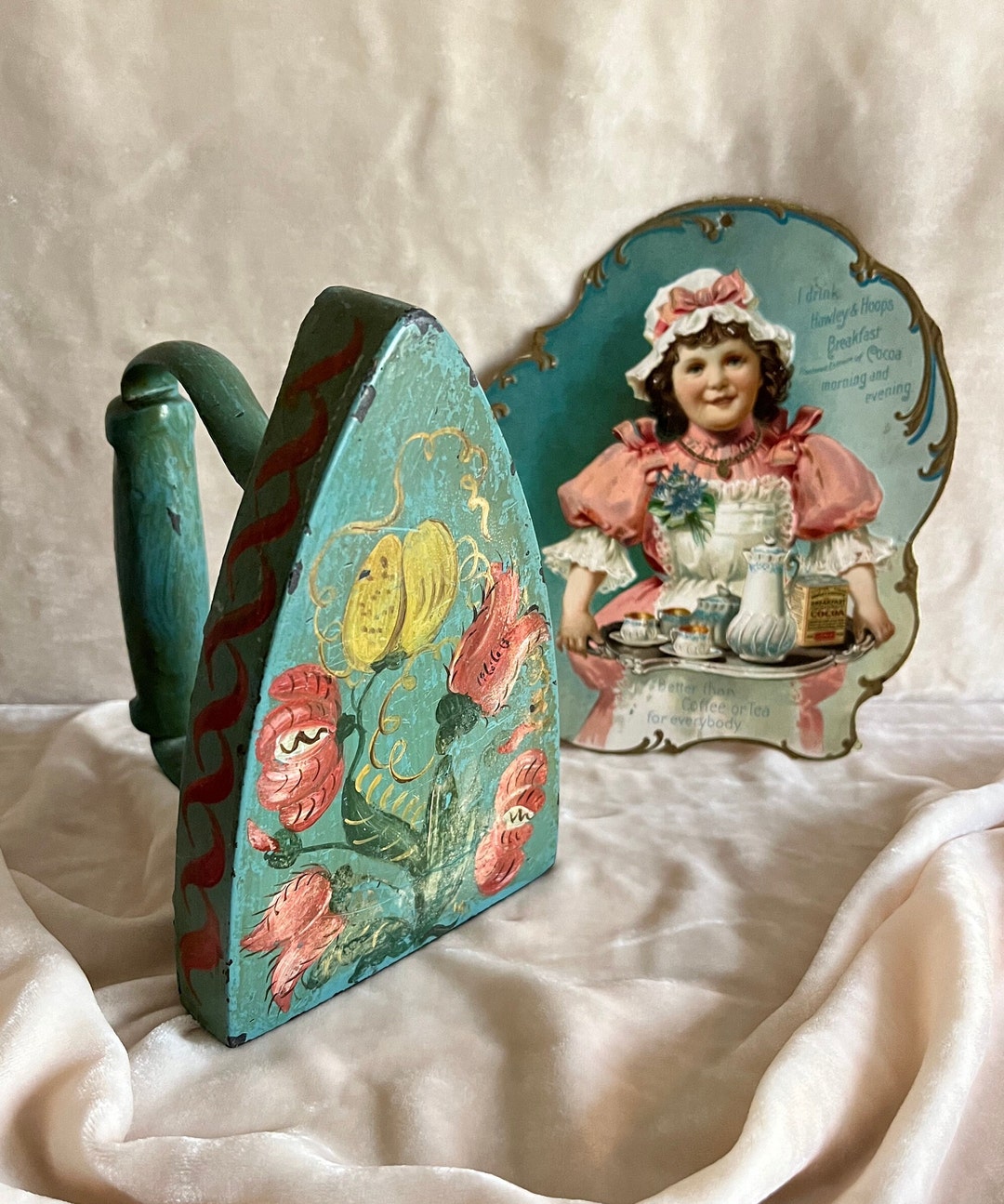 Tole Painted Sad Iron, 1893 Pat. Sep. 4, Number 6, Door Stop, Hand ...