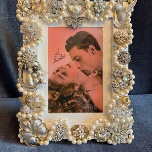 Crystals & Pearls, Lover's Kiss, Vintage Jewelry Picture Frame ...
