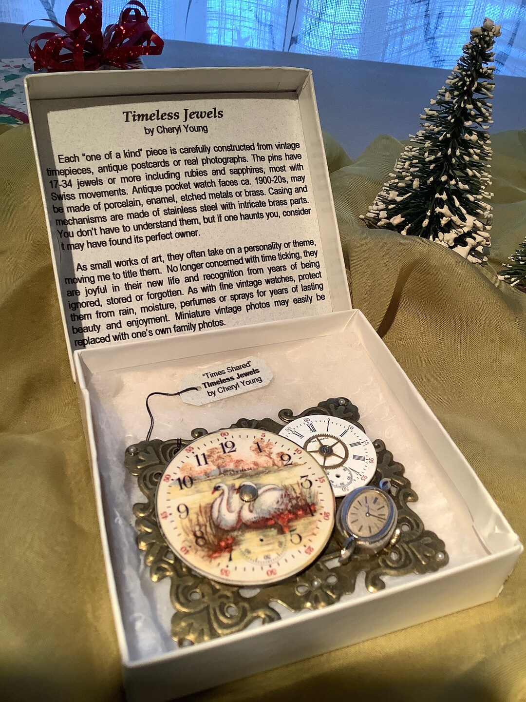 Timeless Watch Pin, Watch Pin, "times Shared" Swans Watch Pin, One of a ...