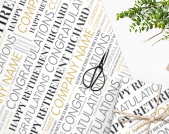 Happy Retirement Wrapping Paper, Personalized Retirement Gift Wrap ...