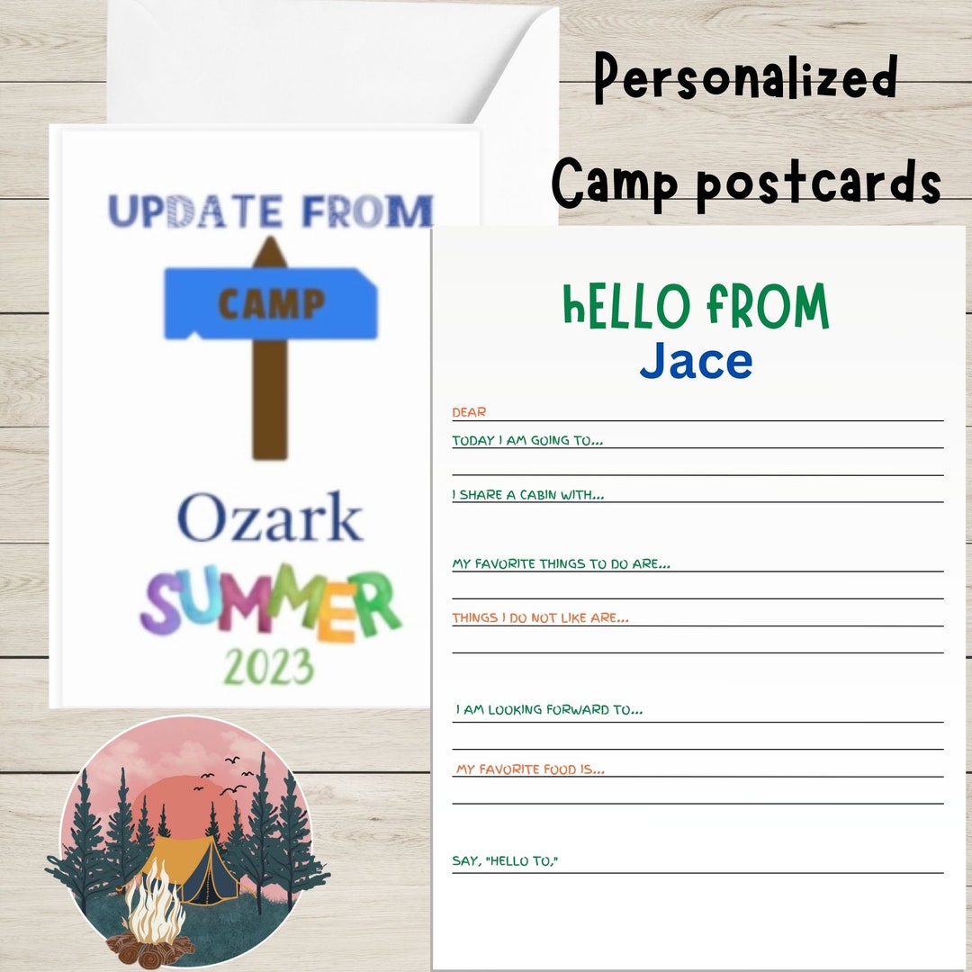 Personalized Summer Camp Postcard Letter to Home Camp Letter - Etsy