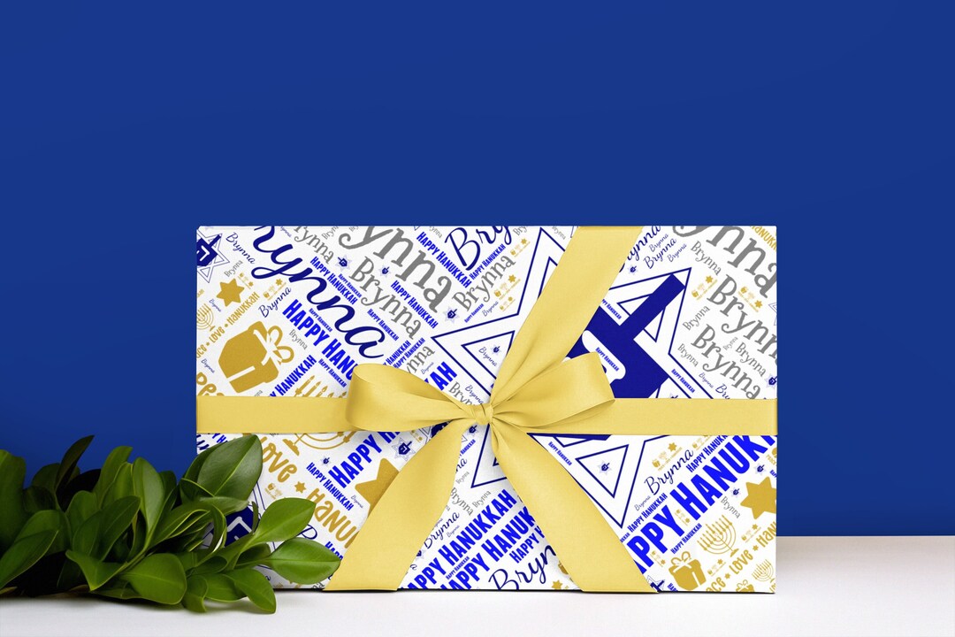 Personalized Hanukkah With Name Wrapping Paper - Etsy