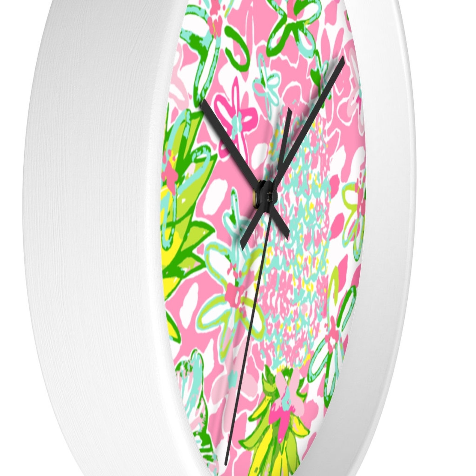 Pineapple Preppy Dorm Wall Clock Tropical Wall Clock Bedroom - Etsy