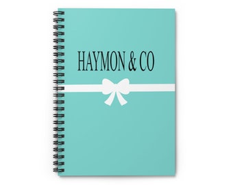 Monogram Spiral Notebook Lined Custom Notebook Personalized | Etsy