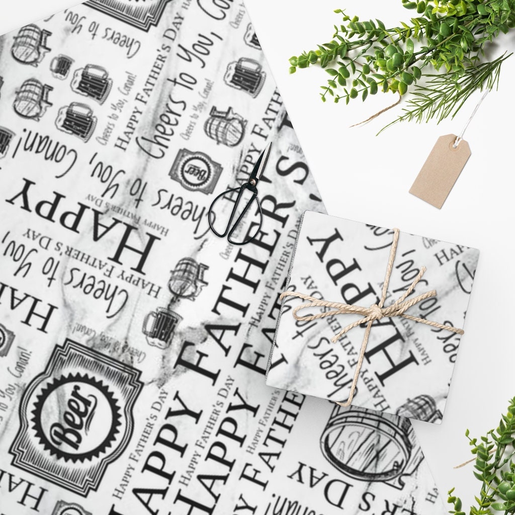 Personalized Fathers Day Beer Wrapping Paper Gift Wrap for Dad - Etsy
