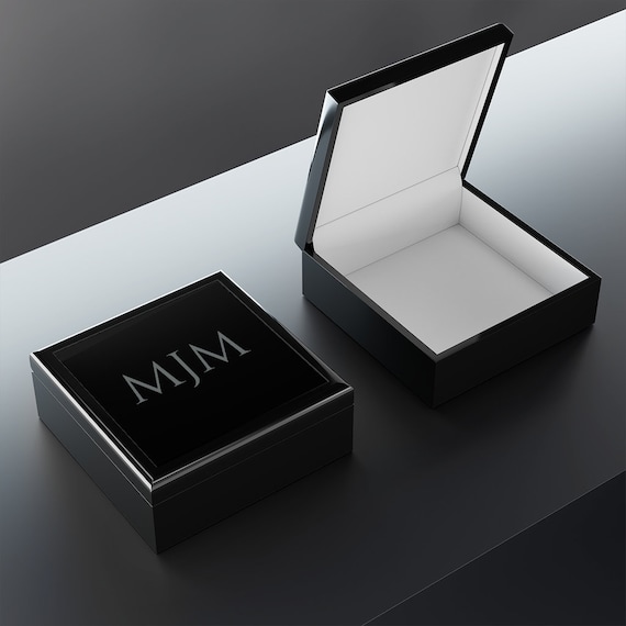 discount outlets 18k Monogram jewelry box for men, keepsake box for men ...