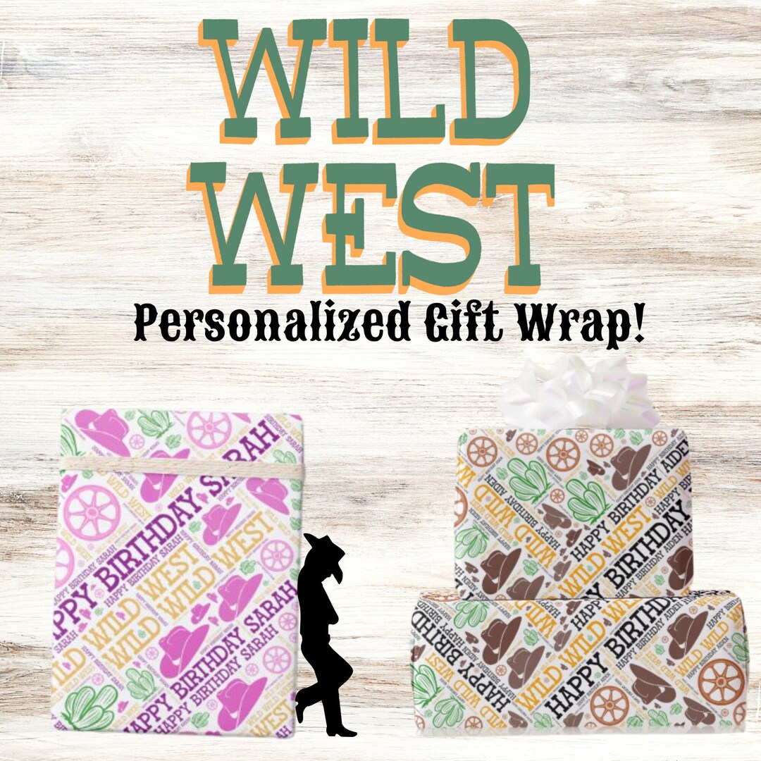 Western Cowboy Farm Ranch Party Personalized Wrapping Paper - Etsy