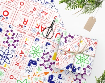 SCIENCE GIFT WRAP Scientist Medical Chemist Physics Inspired Wrapping ...