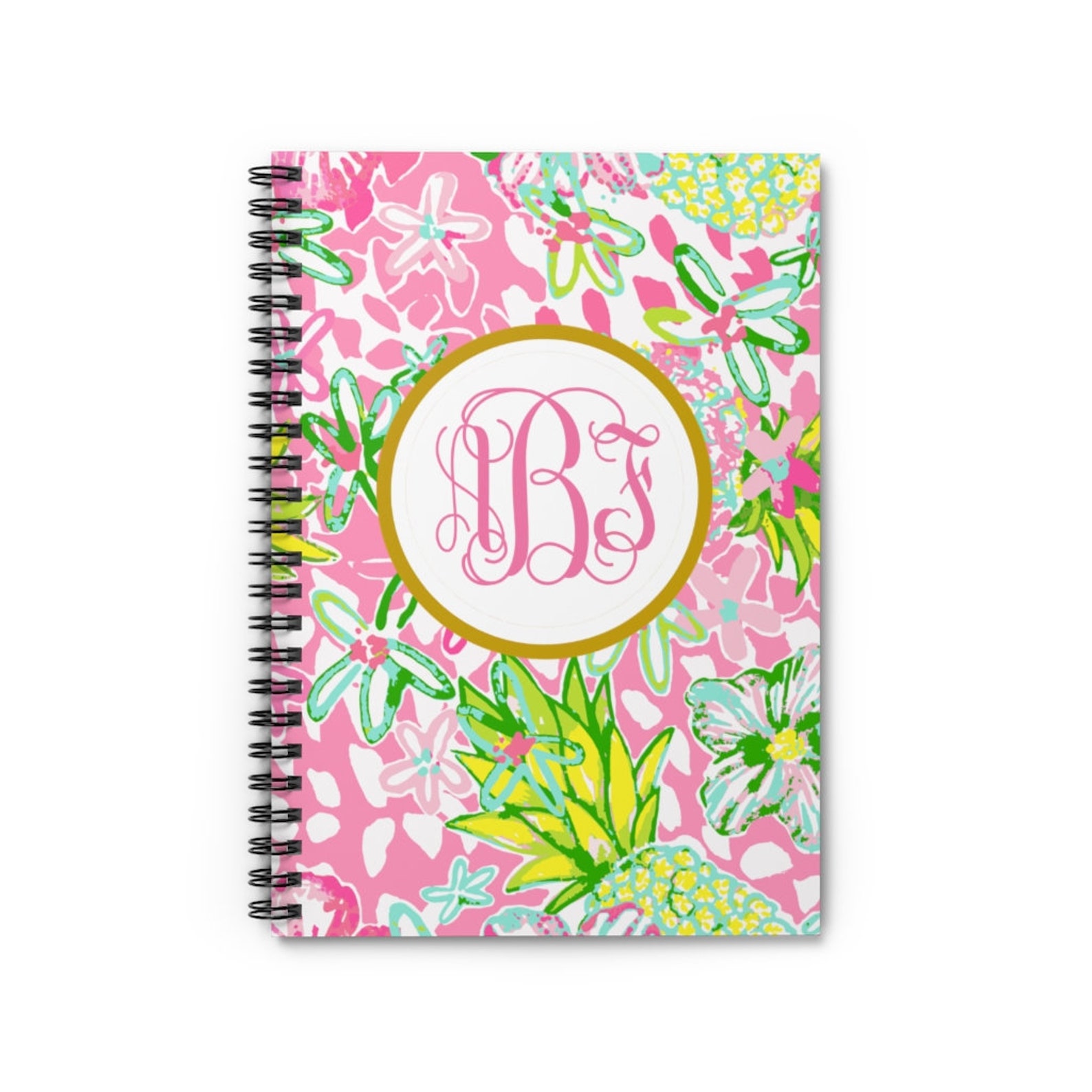 Monogram Spiral Notebook Lined Custom Notebook Personalized - Etsy