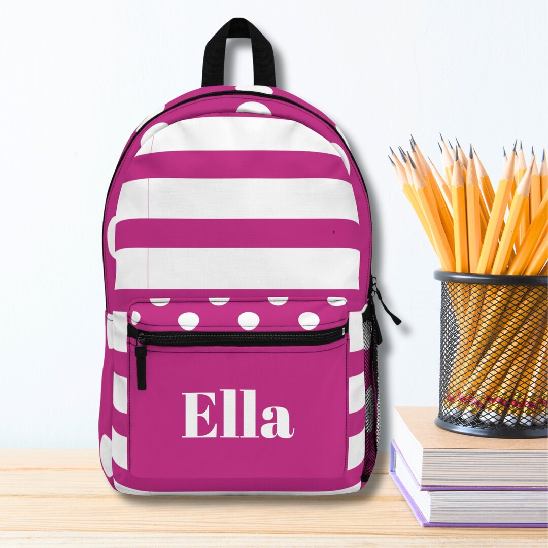 Personalize Backpack for School Custom Stripe Bookbags and School Bags ...
