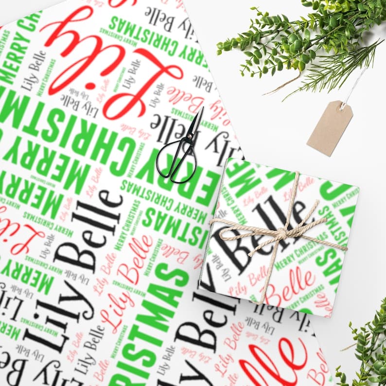 Personalized Wrapping Paper Christmas Name Wrapping Paper - Etsy