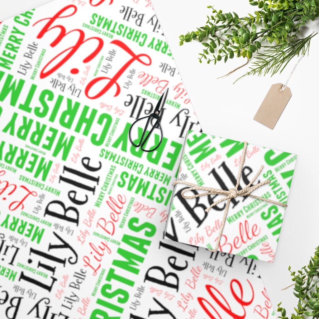 Personalized Wrapping Paper Christmas Name Wrapping Paper - Etsy
