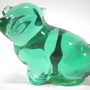 Fenton Art Glass Green Pig Figurine - Etsy