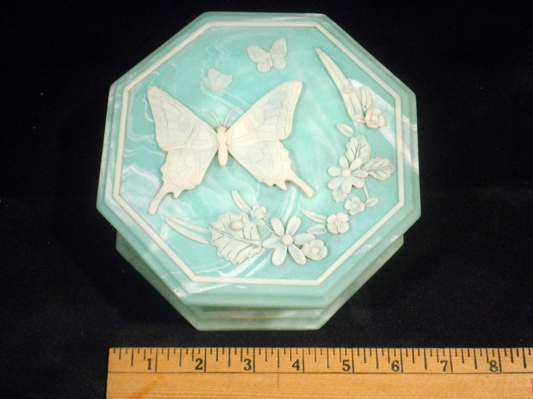 Vintage Incolay Butterfly Trinket Box - Cast Art Industries - Etsy