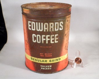 Autocrat Coffee Tin, Vintage, Kitchen Decor, Pantry Decoration, Beige ...