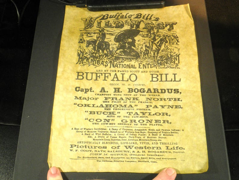 Antique 1880's Buffalo Bill Wild West Show Flyer - Etsy