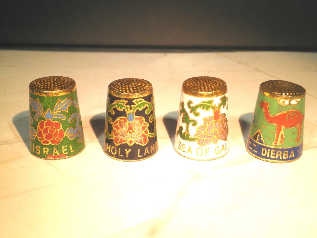 Israel Holy Land Vintage Cloisonne Thimbles Selection Group - Etsy